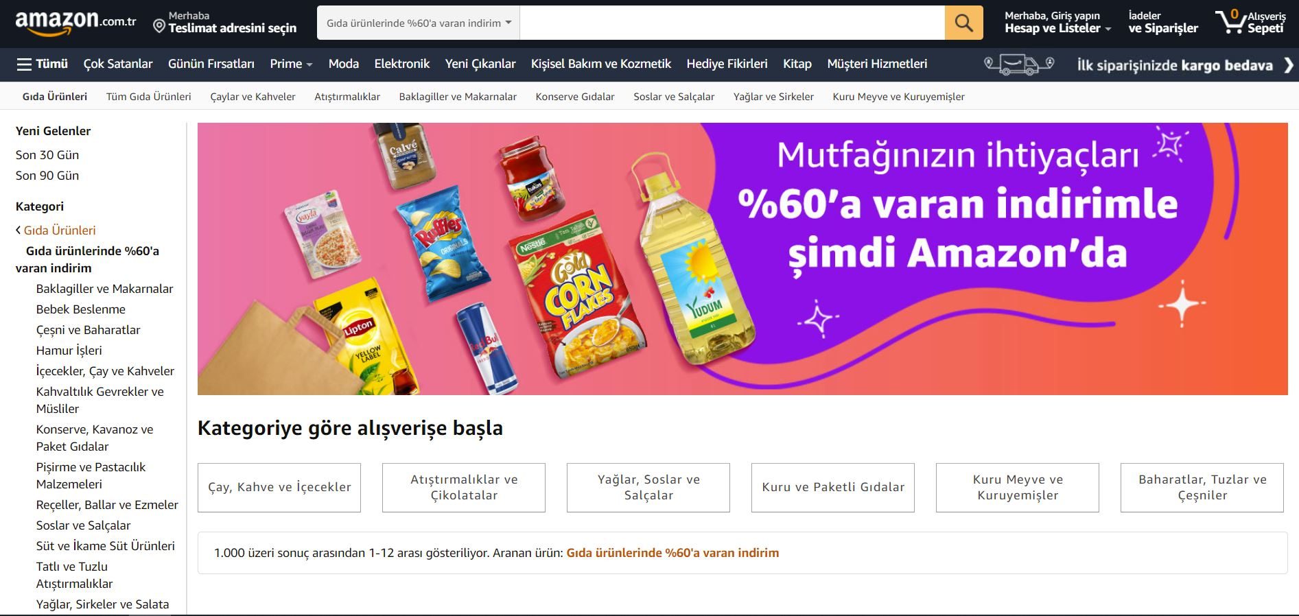 Amazon Türkiye'de Yiyecek İçecek İşine Girdi - HardwareLab