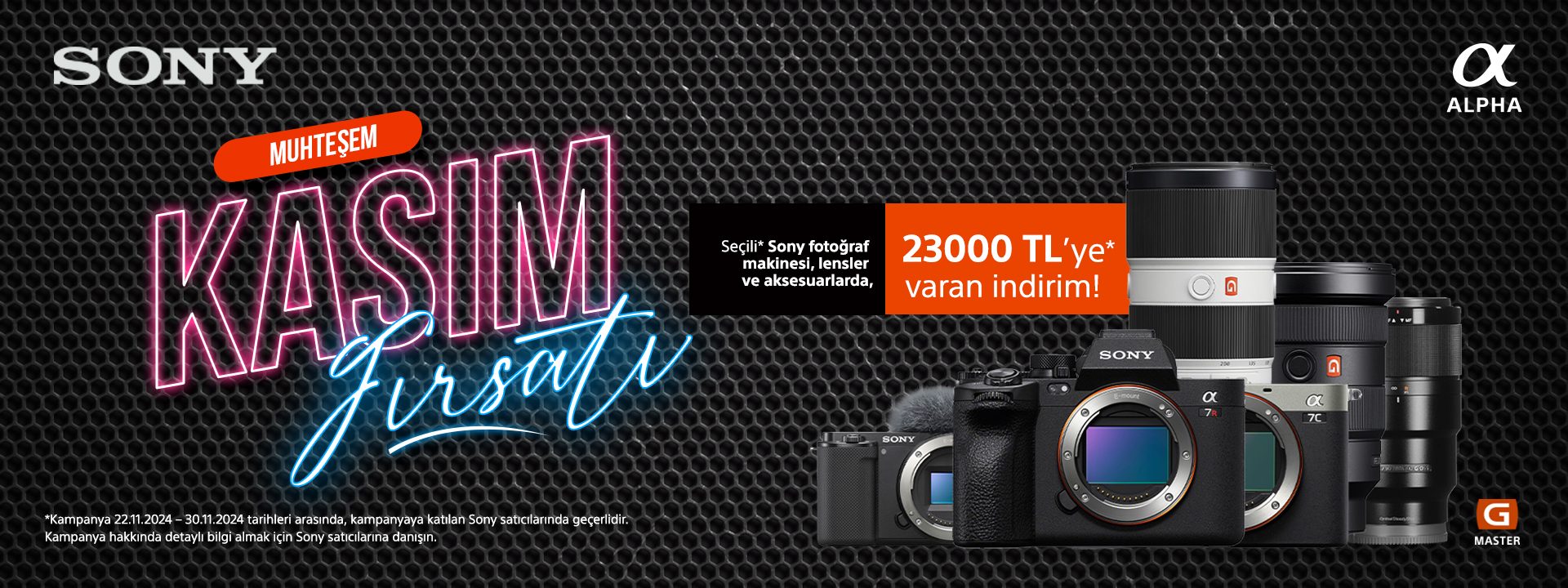 Sony'den fotoğraf makinesi ve objektiflerde 23 bin TL'ye varan kasım ...